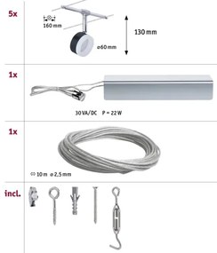 Paulmann 94457 - SADA 5xLED/4W Bodové svítidlo do lankového systému CLEAR 230V