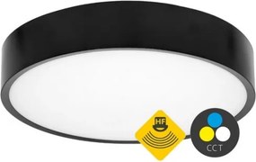 Stropní LED svítidlo Ecolite MARTIN WMAT350/HF-25W/CR 3000/4000K černá IP65 s pohybovým čidlem