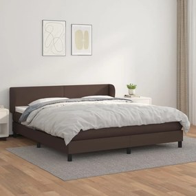 vidaXL Box spring postel s matrací hnědá 180x200 cm umělá kůže