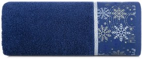 Bavlněný modrý ručník s vánoční výšivkou