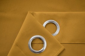 Hořčicový závěs OXFORD 140x250 cm Zavěšení: Kovové kroužky