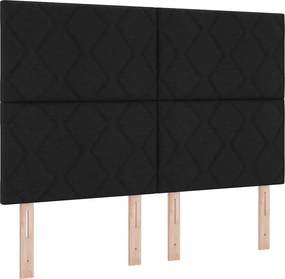 Postel s boxspringem s čelo Černá 140 x 200 cm textil 3339471