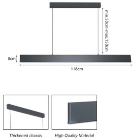 Brilagi - LED Stmív. lustr na lanku SLIMLINE LED/40W/230V 3000-6000K antracit+DO