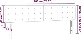 Čelo postele s LED černé 200x5x78/88 cm samet 3122114