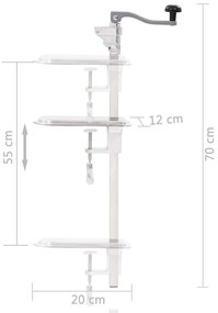 vidaXL Marketos Otvírák na konzervy stříbrný 70 cm hliník a nerezová ocel
