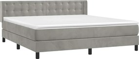 Box spring postel s matrací světle šedá 160x200 cm samet 3131207
