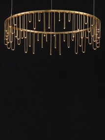 Hliníkové LED stmívatelné závěsné svítidlo ve zlaté barvě ø 65 cm Stellar – Nova Luce