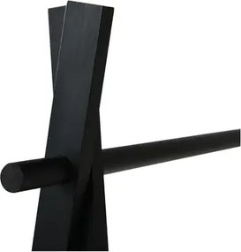 MSV Mia černá / Stojan s policí / bambus, MDF / 64/78 x 44,5 x 159 cm