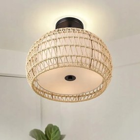 Ratanová závěsná lampa ve stylu Boho, tkaná, 32 cm
