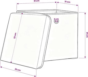 Úložné boxy s víky 10 ks bledě modré 32 x 32 x 32 cm textil 288376