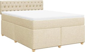 Box spring postel s matrací krémová 140x190 cm textil 3288987