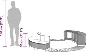 vidaXL Obruba k vířivce polyratan a masivní akáciové dřevo [3270655] Barva: Černá