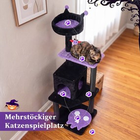 Costway Škrabadlo 144 cm Gotické škrabadlo pro kočky se škrabadly