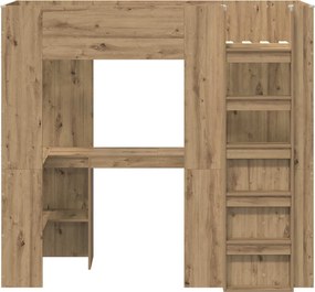 Rám patrové postele se stolem Artisanový dub 75 x 190 cm 3410434