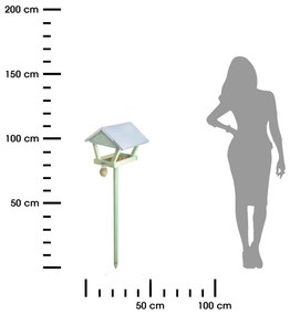 Zapichovací krmítko pro ptáky Terry, 113x31,5x26,5 cm, dřevo, zelená