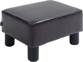 HOMCOM Taburet na nohy, obdélníkový otoman, podnožka, imitace kůže, do 100 kg, do obývacího pokoje, káva