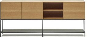 Nízká komoda v dekoru dubu v přírodní barvě 195x80 cm Vedrana – Kave Home