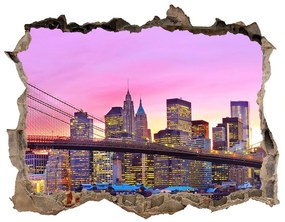 Wallmuralia Fototapeta díra na zeď 3D Manhattan New York 95x64 cm