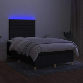 Box spring postel s matrací a LED černá 120 x 200 cm textil 3135503