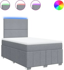 Box spring postel s matrací světle šedá 120x190 cm textil 3293900