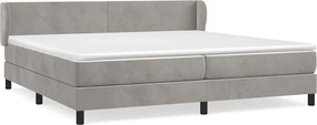 Box spring postel s matrací světle šedá 200x200 cm samet 3127391