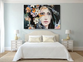 Obraz originální malba ženy - 90x60 cm