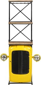 Stojan na víno traktor žlutý 49 x 31 x 172 cm masivní mangovník 320488