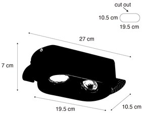 Kulaté zapuštěné bodové svítidlo bílé GU10 50 mm 2-světlo - Hubs