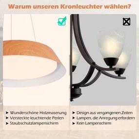 Costway 21 W stropní LED stropní světlo úsporné stropní svítidlo s přírodním