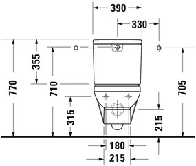 Duravit No.1 - Závěsné WC kombi, Rimless, bílá 25120900002