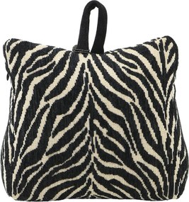 Krémovo-černá bavlněná dveřní zarážka Zebra - 10*21*17cm