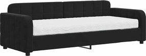 Válenda s matrací černá 80 x 200 cm samet 3196902