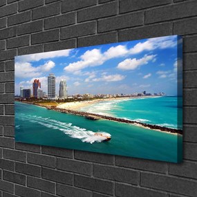 Obraz na plátně Moře Pláž Město Krajina 120x60 cm
