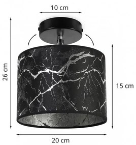 Bodové svítidlo Werona 3, 1x černé textilní stínítko se vzorem, (možnost polohování), s