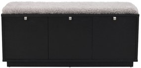 Rowico černá lavice s úložným prostorem CONFETTI a šedým sedákem 106 cm 103766