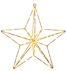 LED dekorativní světlo zlatá hvězda 37x36 cm