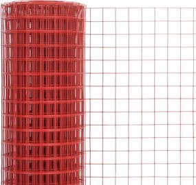 Pletivo ke kurníku ocel PVC vrstva 25 x 1,5 m červené 143679
