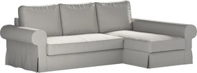 Potah na pohovku IKEA Backabro rozkládací se šezlongem barva šedá látka pletený vzor