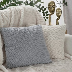 DEKORAČNÍ POVLAK NA POLŠTÁŘ LARIS 45X45 CM STŘÍBRNÁ