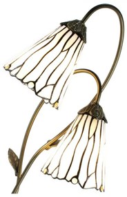 Stolní Tiffany lampa 2 stínidla hnědé kamínky BrownEye – 35x18x61 cm