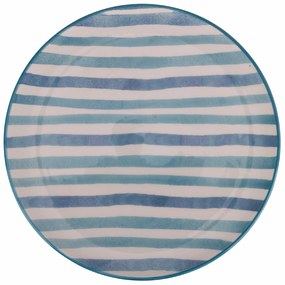 VILLA D’ESTE HOME TIVOLI Sada jídelních talířů Paranza 4 kusů, světle modrá/bílá, pruhy, 32 cm