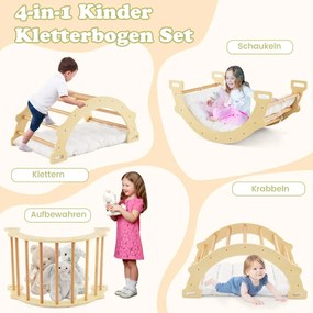 Costway 2-in-1 obloukový rocker s polštářem Oboustranný lezecký oblouk Natural