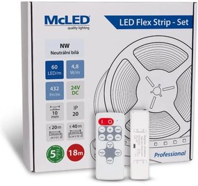 Led pásek mcled set led pásek 18 m s ovladačem, nw, 4,8 w/m