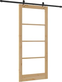 Posuvné dveře ORKDAL 93 x 211 cm Masivní borové dřevo a sklo 3332205
