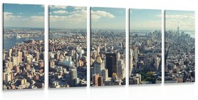 5-dílný obraz pohled na okouzlující centrum New Yorku Varianta: 200x100