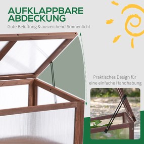 Outsunny vyvýšený záhonový truhlík se studeným rámem 90 x 50 x 93 cm pro zahradu balkon terasu, bylinkový záhon z jedlového dřeva a PC desky v hnědé …