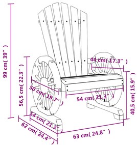 Zahradní židle Adirondack masivní jedlové dřevo růžové - Default Title