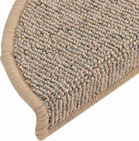 Schodové rohože 15 ks 56 x 17 x 3 cm hnědé půlkulaté 149847