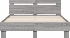 Rám postele s čelem šedý sonoma 135 x 190 cm kompozit 3207446