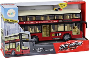 LEAN Toys Patrový městský autobus se světly a zvuky červený 1:16